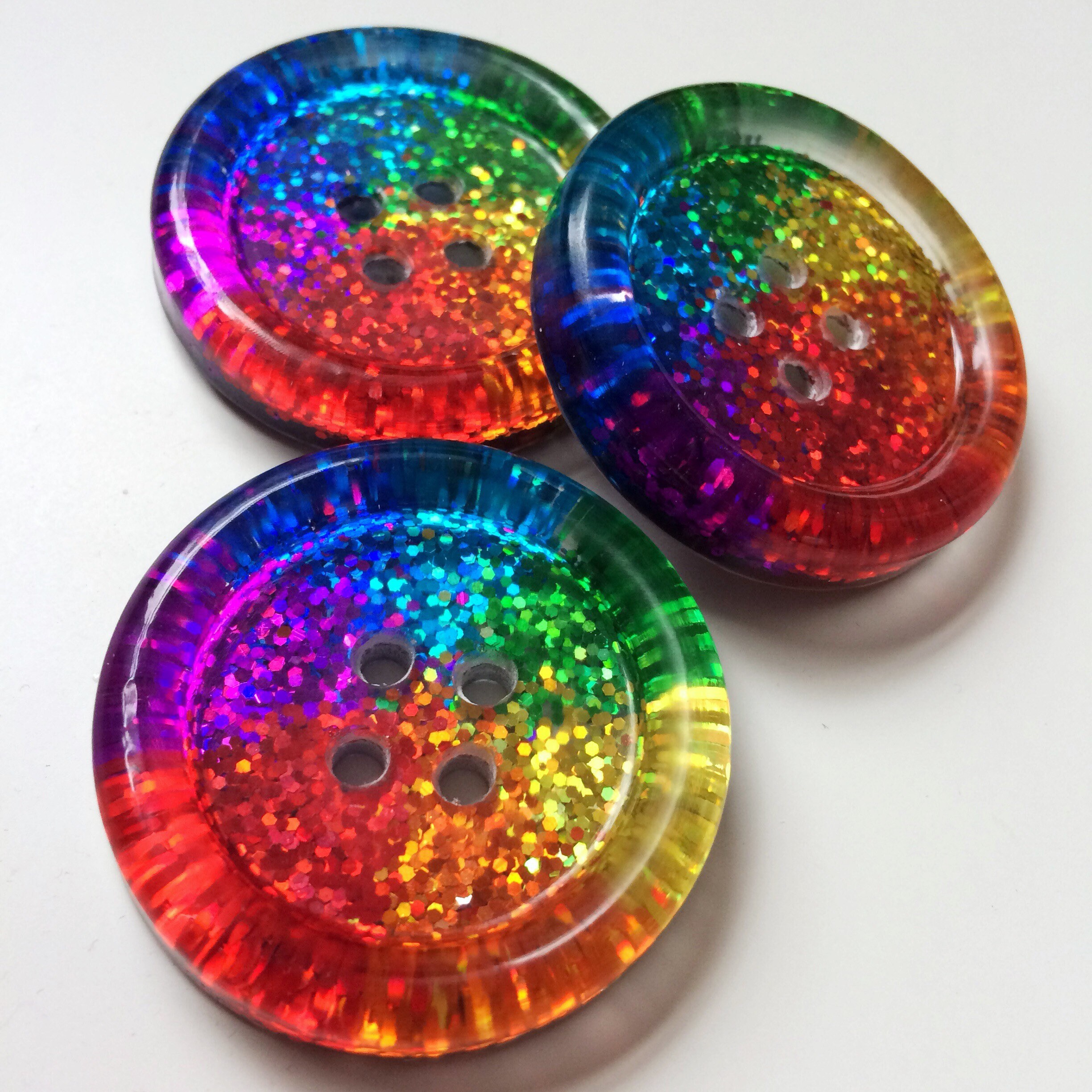 Classic Rainbow Wheel Glitter Resin Button 50mm 30mm 21mm 15mm - Etsy UK