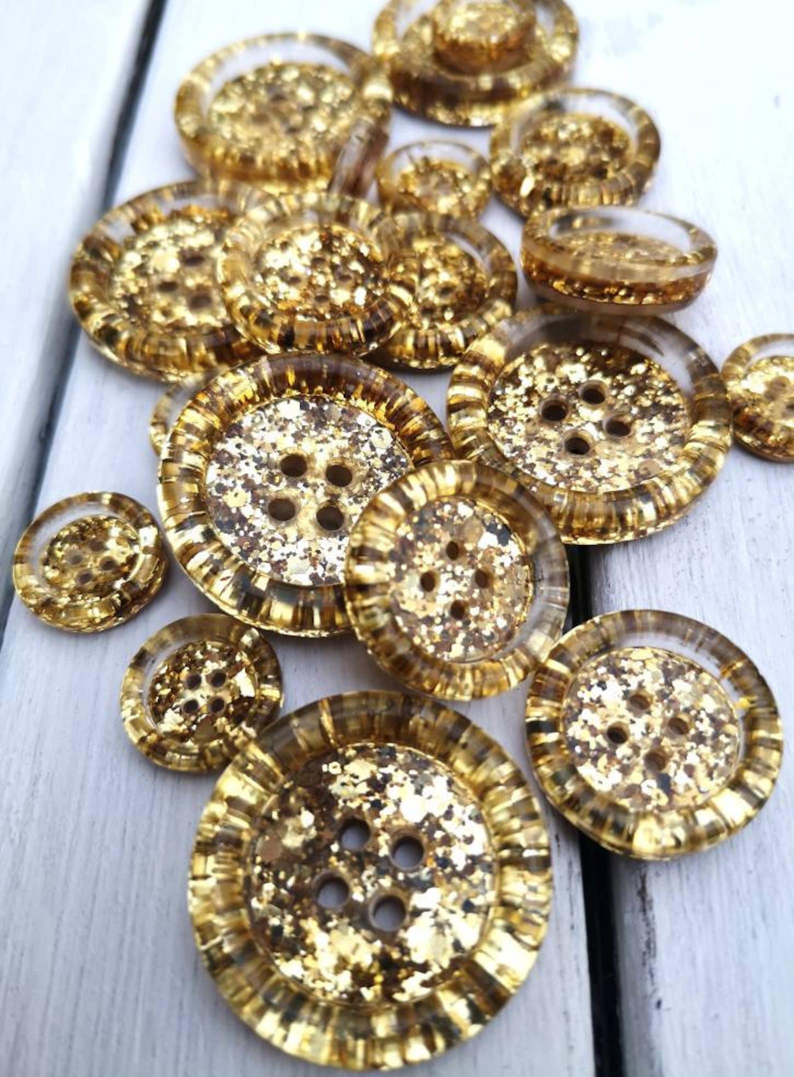 Champagne Gold Sparkly Glitter BUTTONS 15mm 21mm 30mm 35mm - Etsy