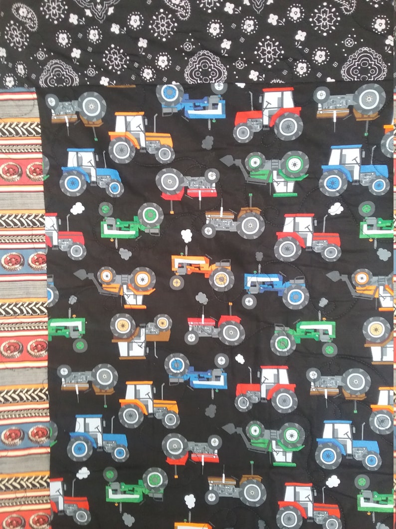 Farm-themed Tractor Quilt – Premium Quilting Fabrics, 47”x55” Heirloom ...