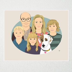 Large Family Portrait. Father's Day Gift. Custom Family Illustration of ...