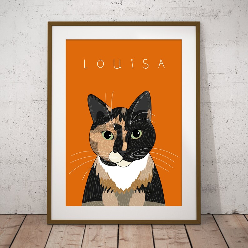 Cat Art. Custom Cat Portrait. Cat Illustration. - Etsy