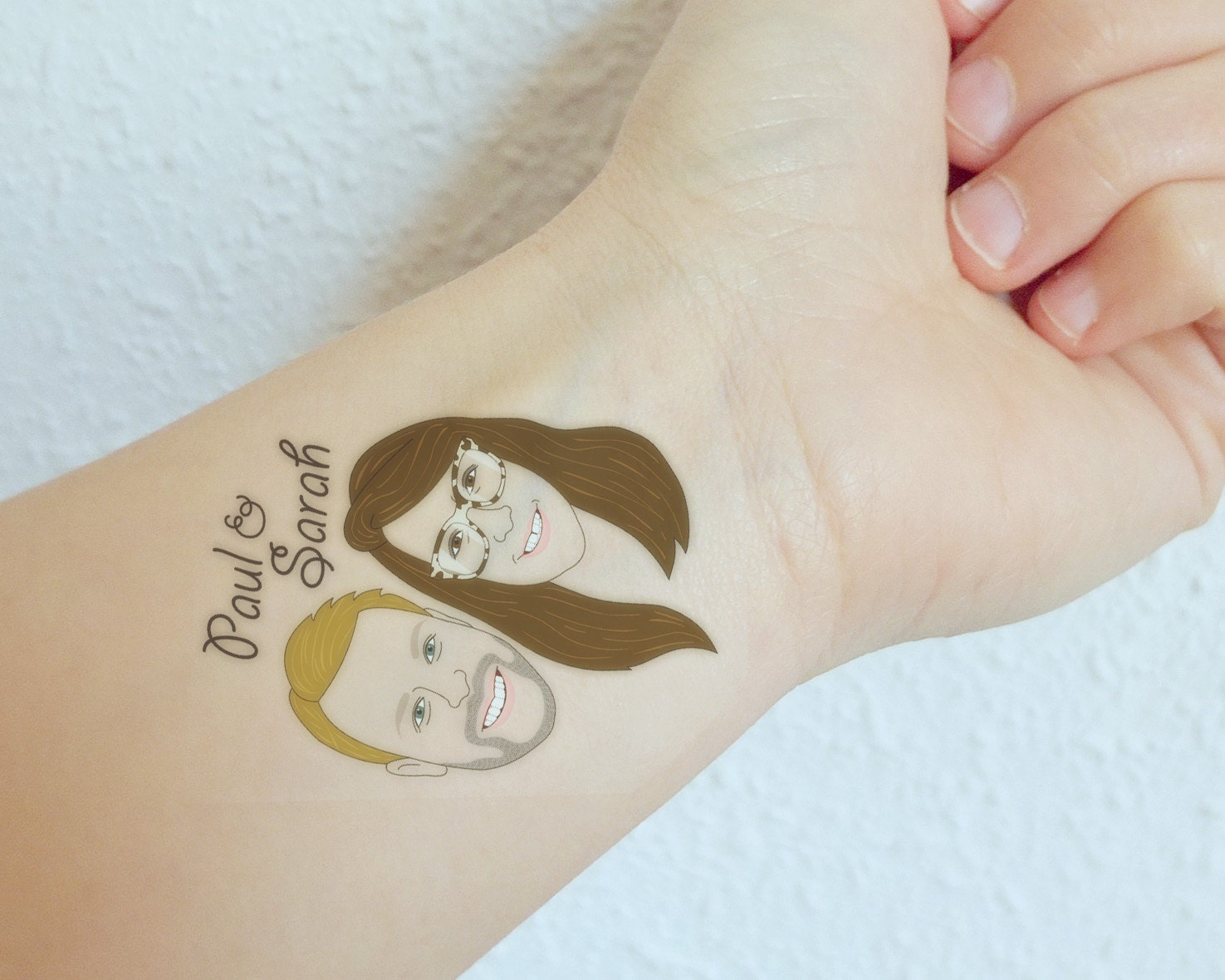 Custom Temporary Tattoo for Wedding. Personalized Couple's - Etsy