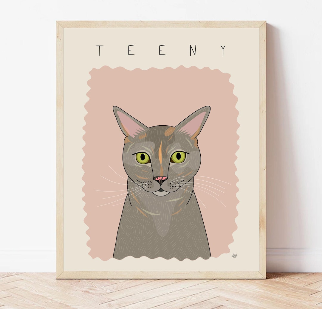Custom Cat Drawing – Unique Cat Portrait, Pet Memorial, Thoughtful Gift ...
