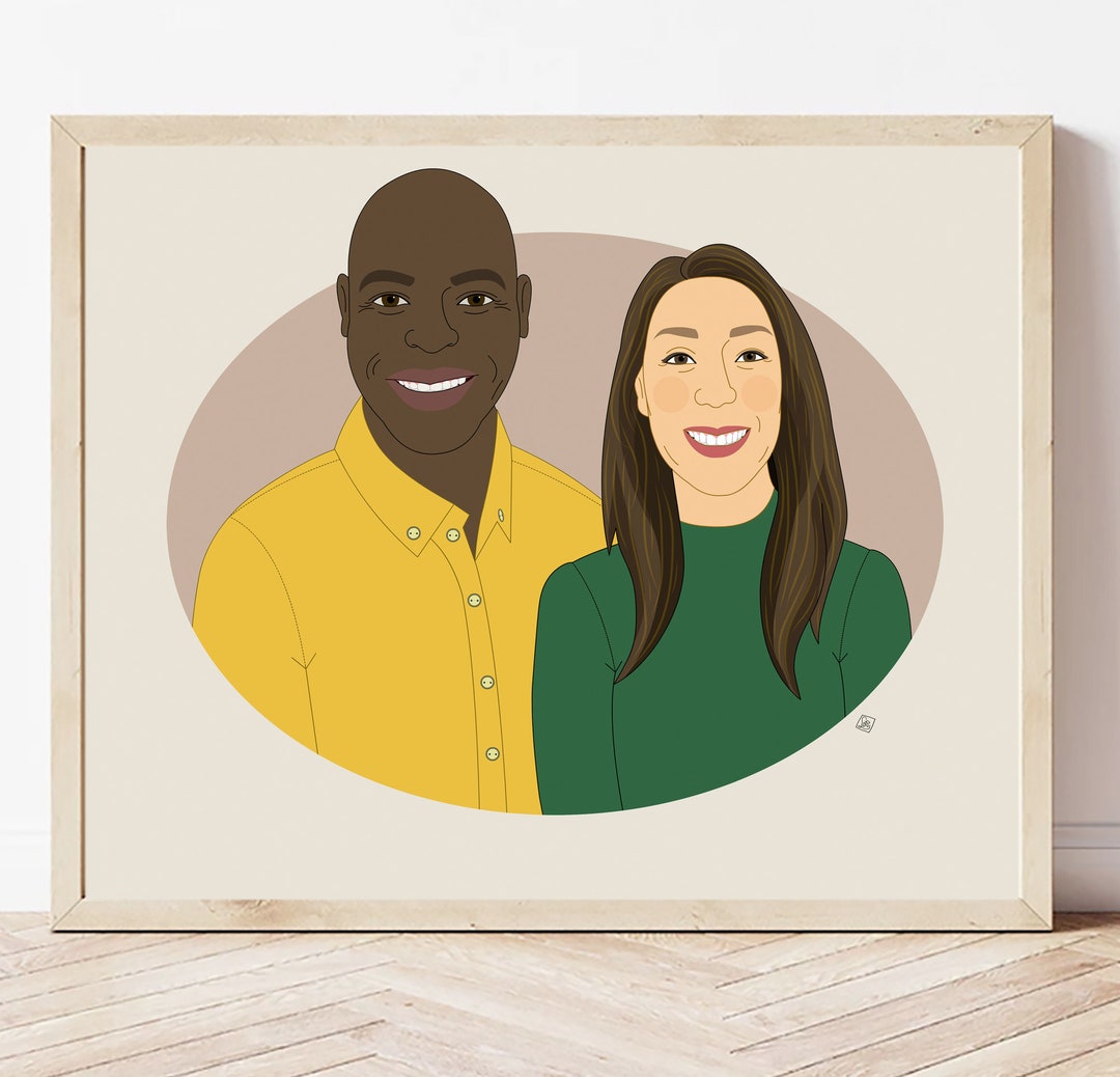 Custom Couple Portraits. Wedding Portrait. Gift for Couples ...
