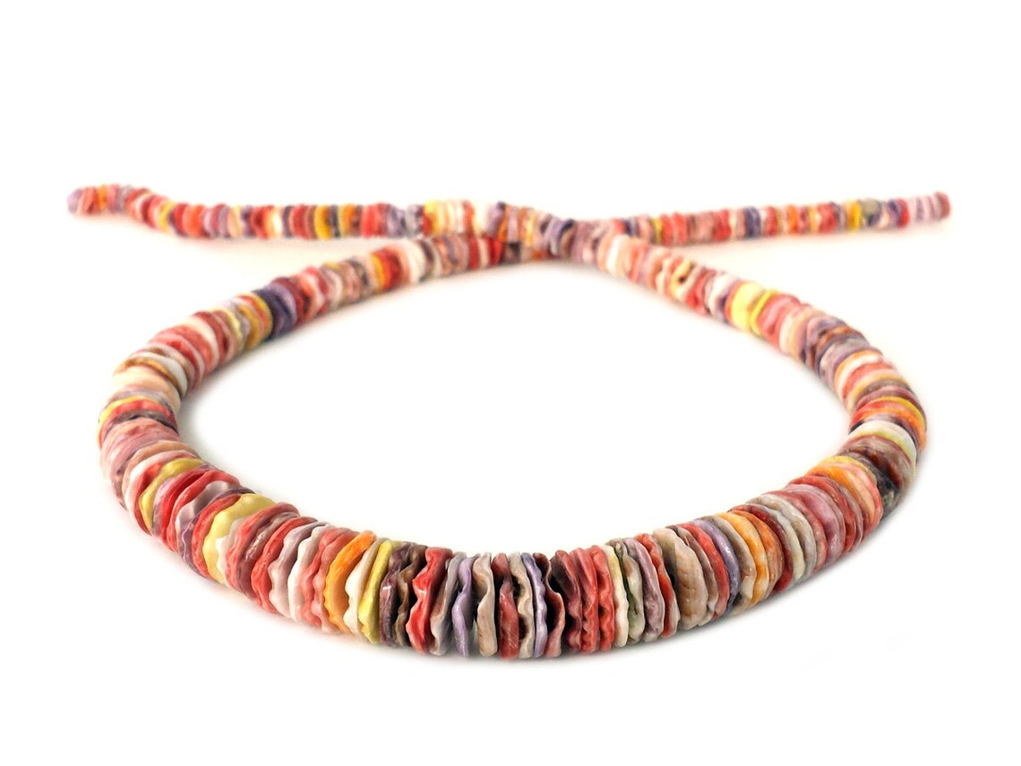 Multicolored Graduated Pectin Shell Heishi Beads (16 Inches Strand) - Etsy