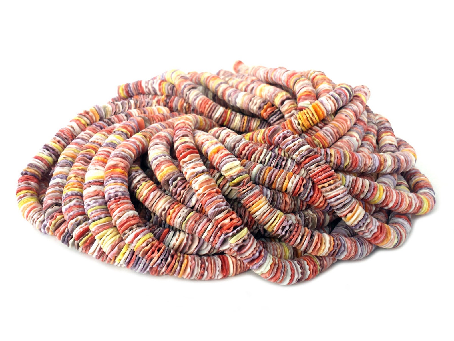 Multicolored Pectin Shell Heishi Beads (10 Mm , 16 Inches Strand) - Etsy