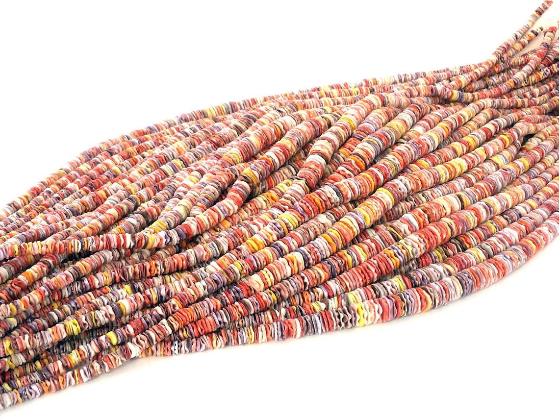 Multicolored Graduated Pectin Shell Heishi Beads (16 Inches Strand) - Etsy