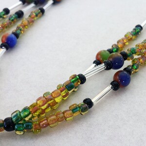 Hand Beaded Triple Strand Glass Beads Southwestern Necklace - Etsy