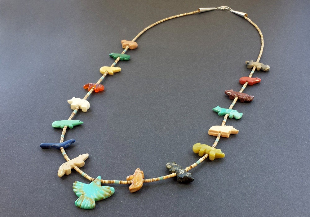 Hand Carved Single Strand Thunderbird Multicolored Mixed | Etsy