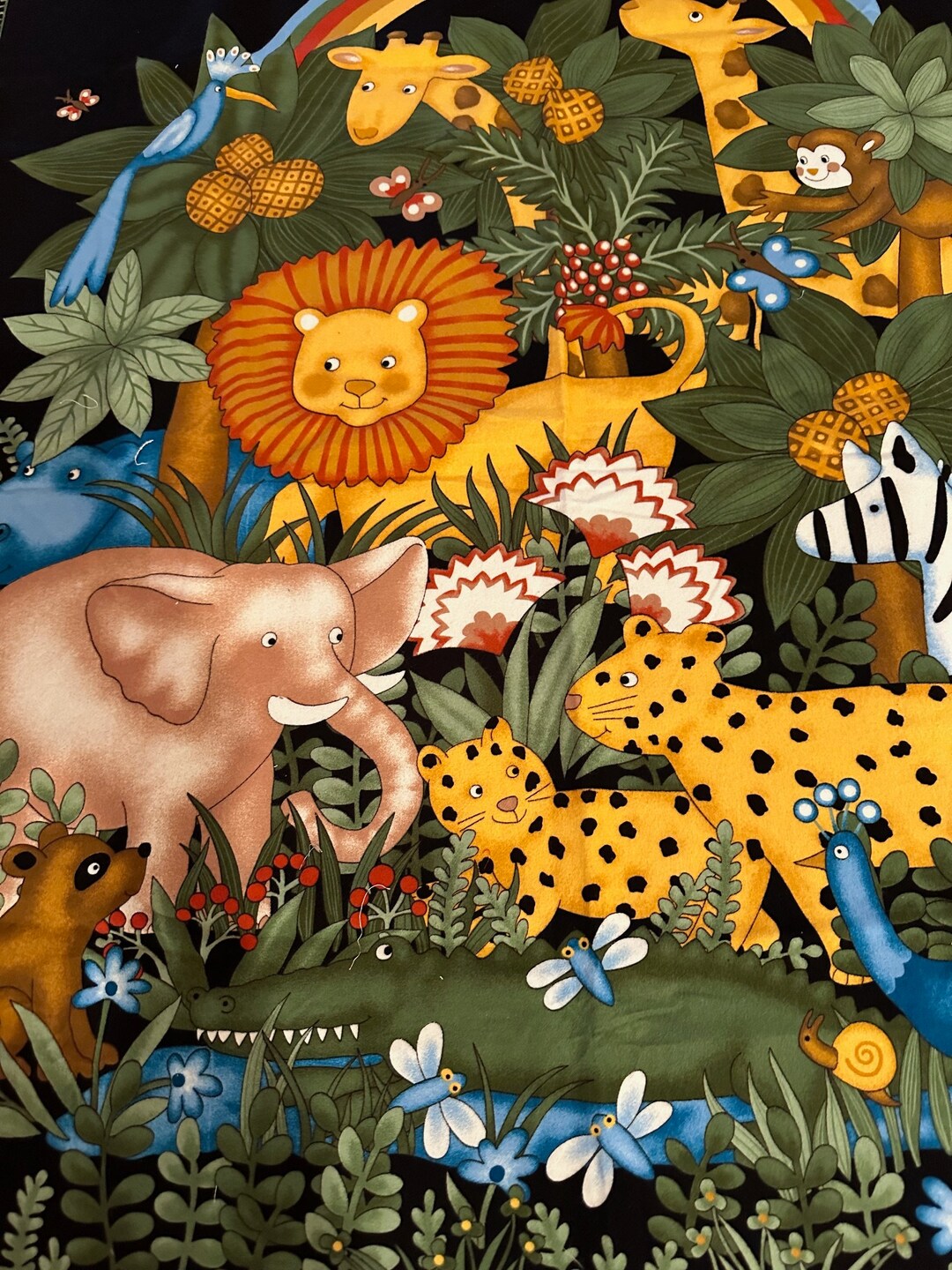 Large Noah's Friends Flannel Panel. - Etsy