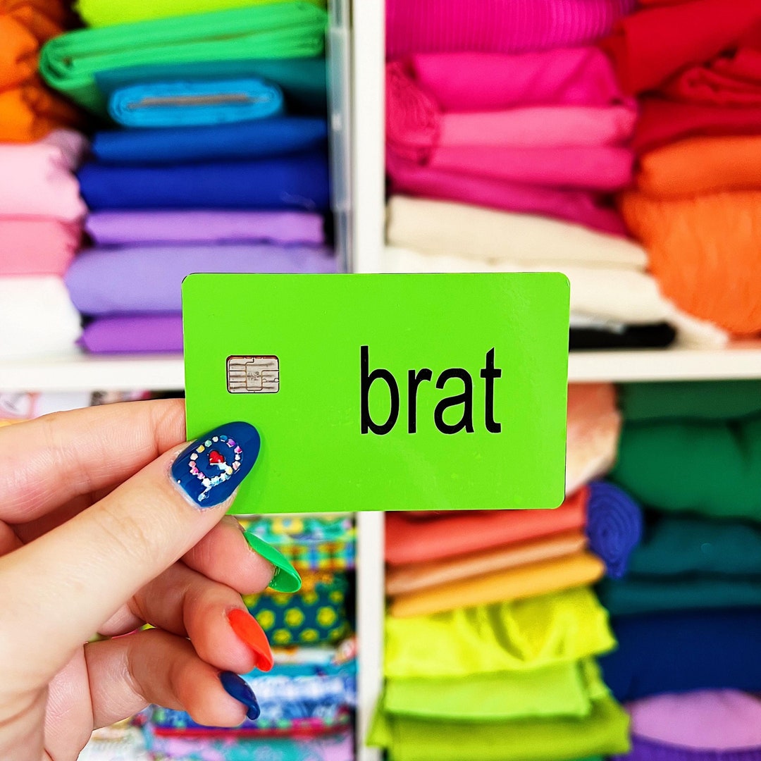 Brat Credit Card Skin | Charlixcx Brat Summer Merch | Y2K Brat Girl ...