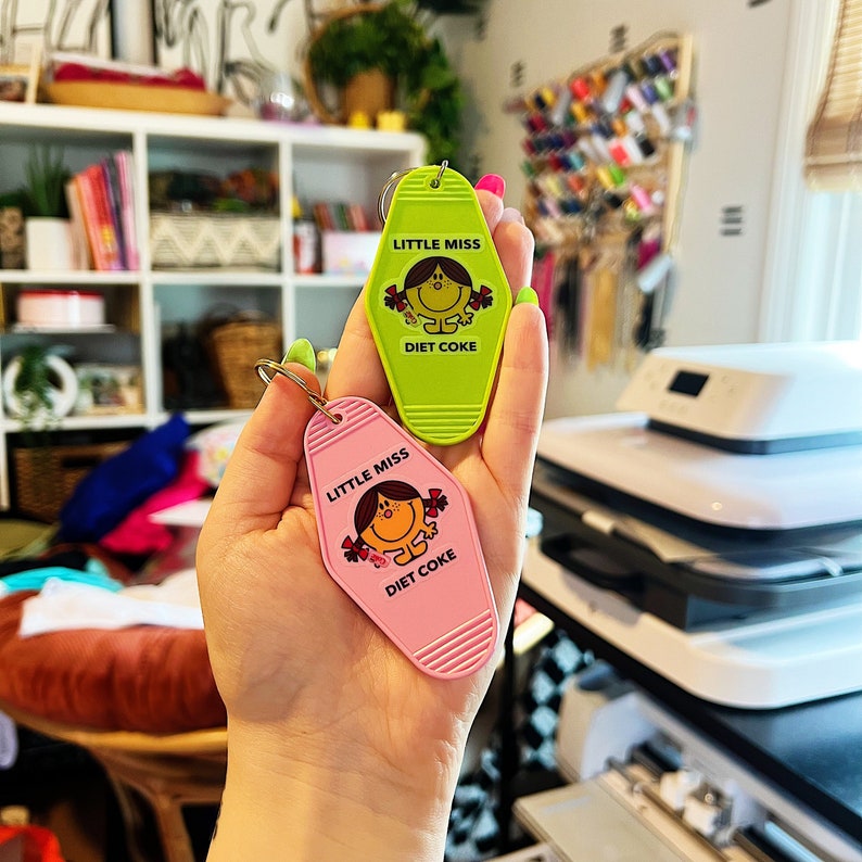 Little Miss Mcdonald's Diet Coke Motel Keychain | Cute Gift for Diet ...