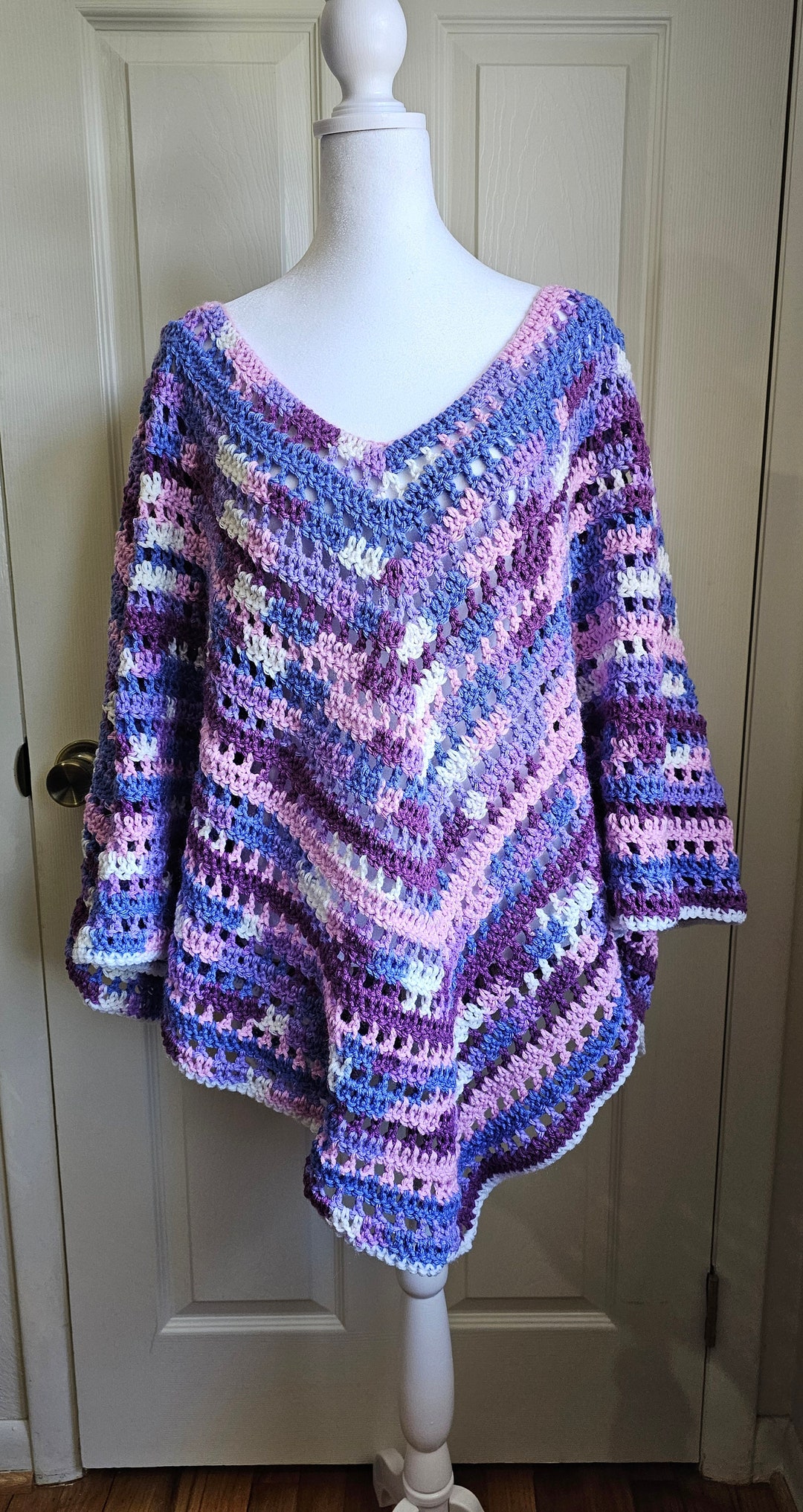 Super Cute Crocheted Poncho - Etsy