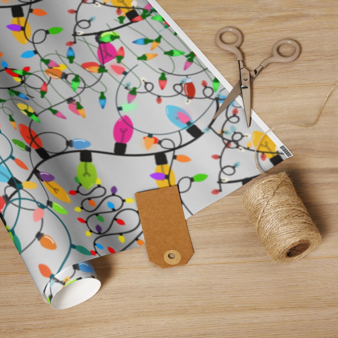 Christmas Lights Wrapping Paper Roll - Etsy