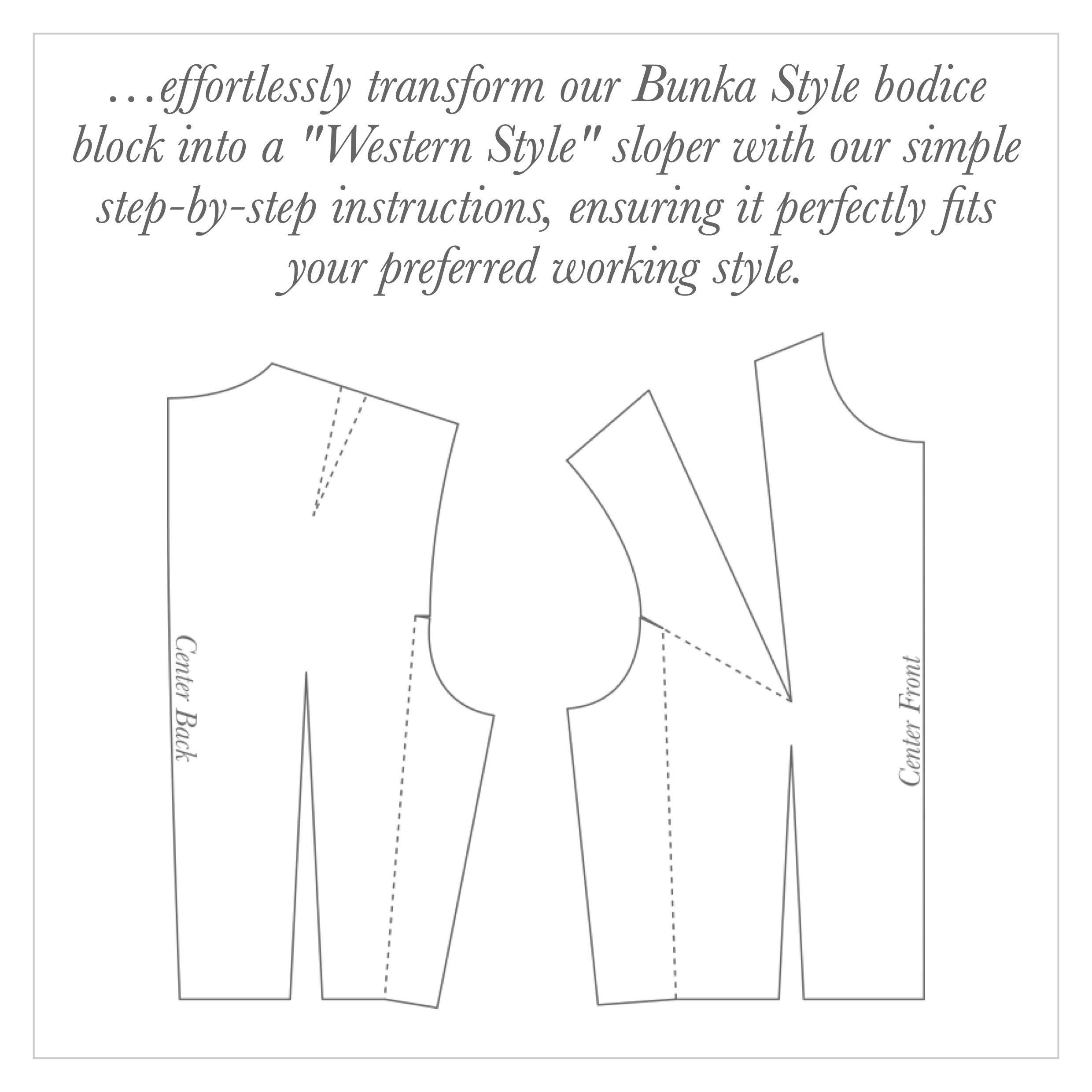 Basic Bodice & Sleeve Sewing Pattern PDF | Bunka Style Sloper | Digital Download | DIY ...