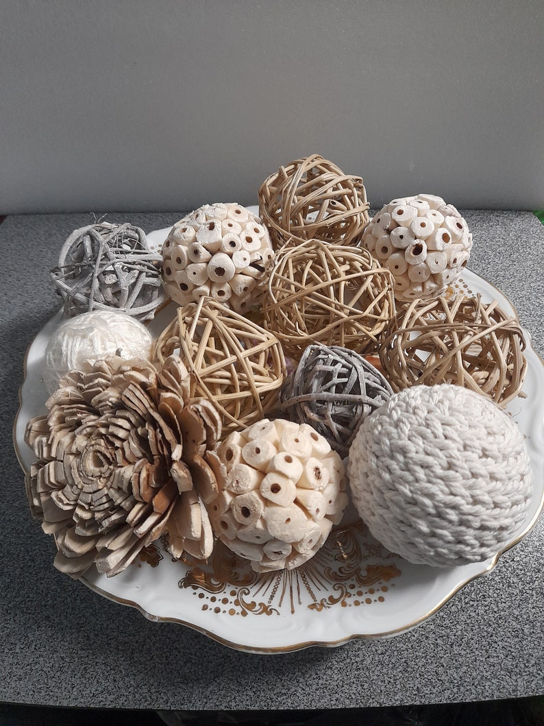 Decorative Balls for Bowls, Table Centerpiece, Natural Home Decor, Bowl ...