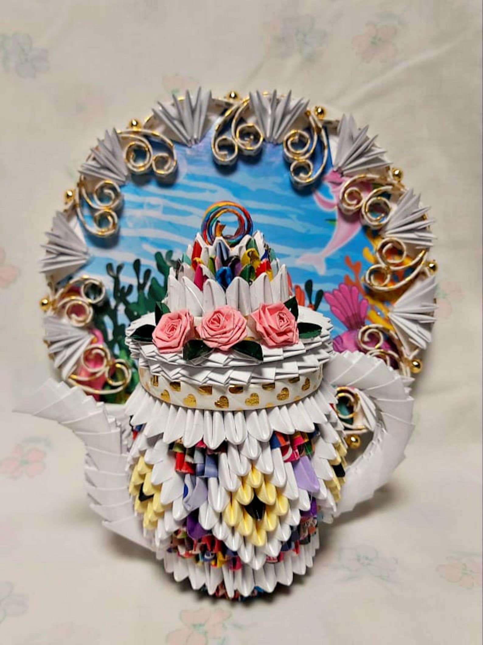 Paper 3D Origami Modular Teapot and Tray Handmade Gift | Etsy
