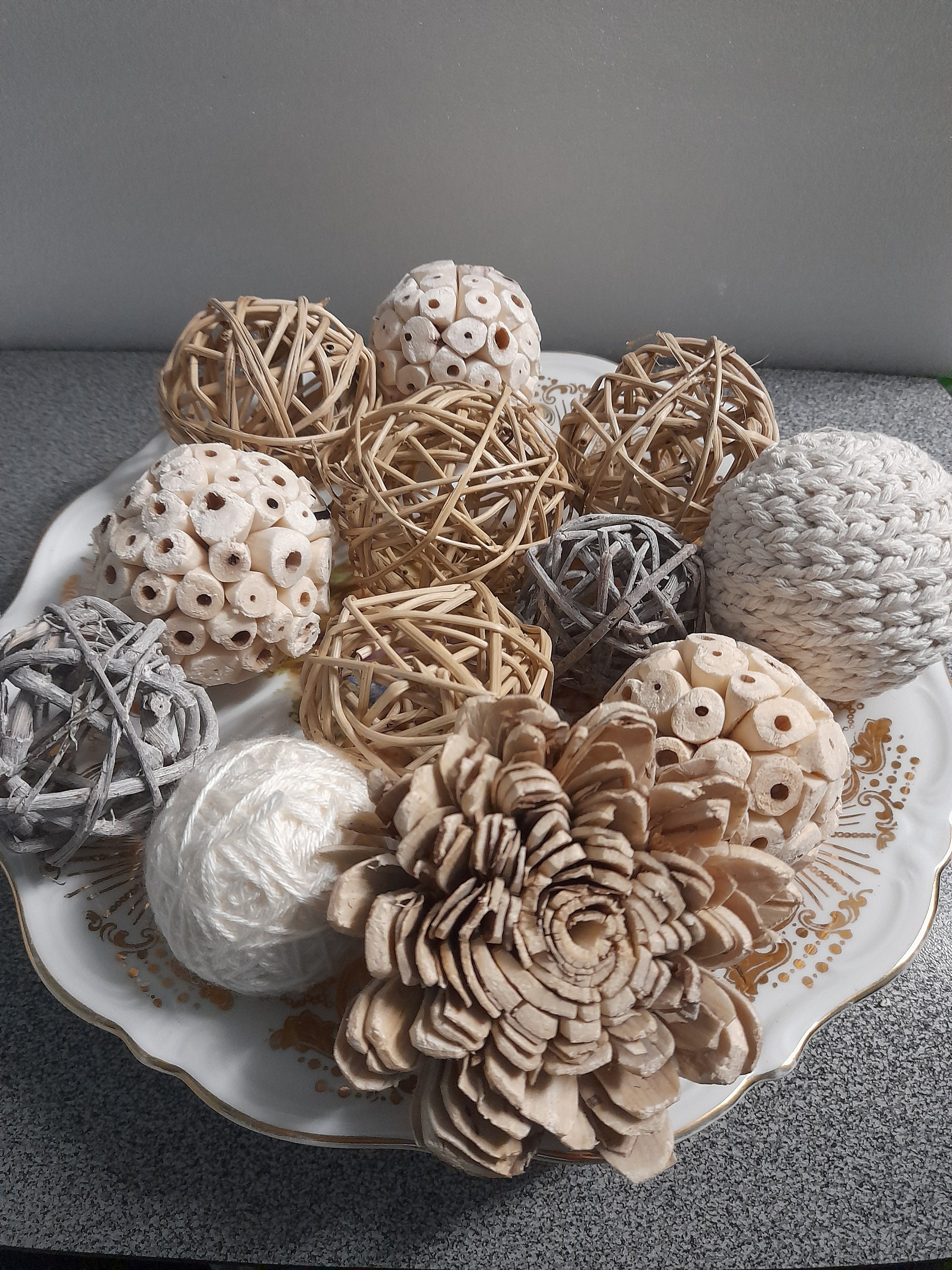 Decorative Balls Decorative Filler Balls For Centerpiece 6 PCS 3.5 Inch ...