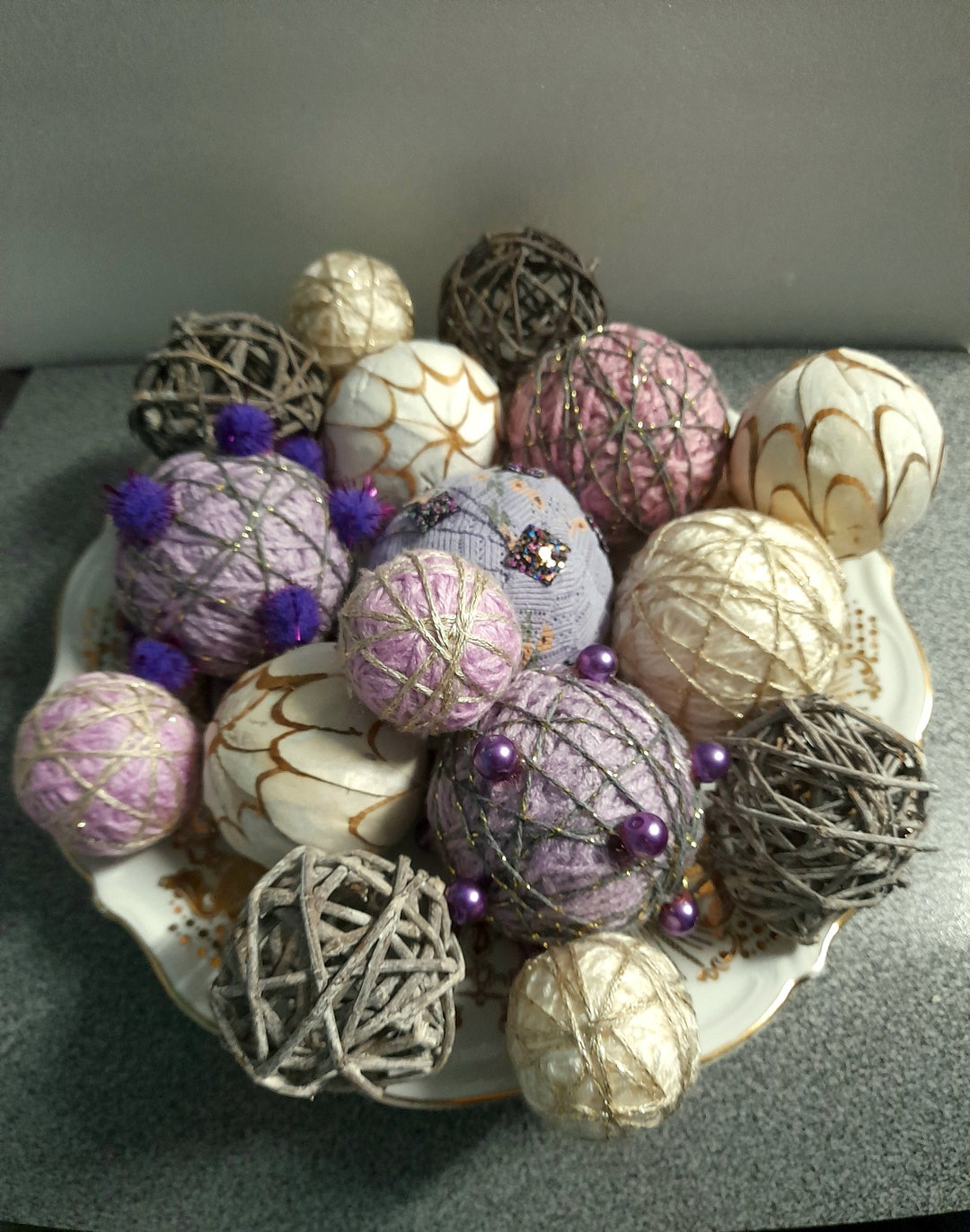 Decorative Balls for Bowls, Table Centerpiece, Natural Home Decor, Bowl ...