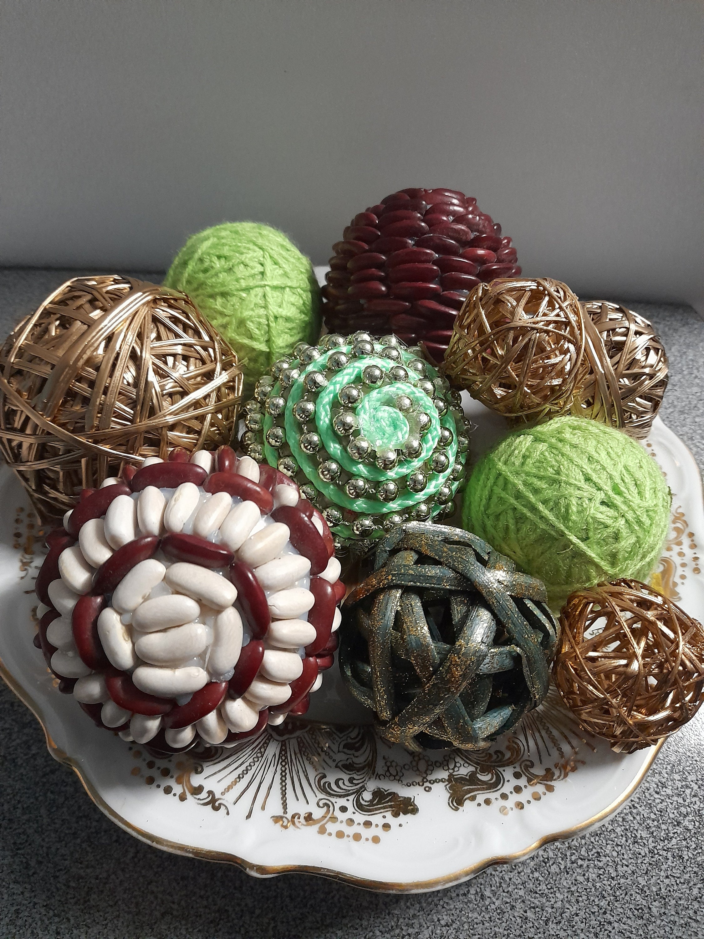 Decorative Balls for Bowls, Table Centerpiece, Natural Modern Home ...