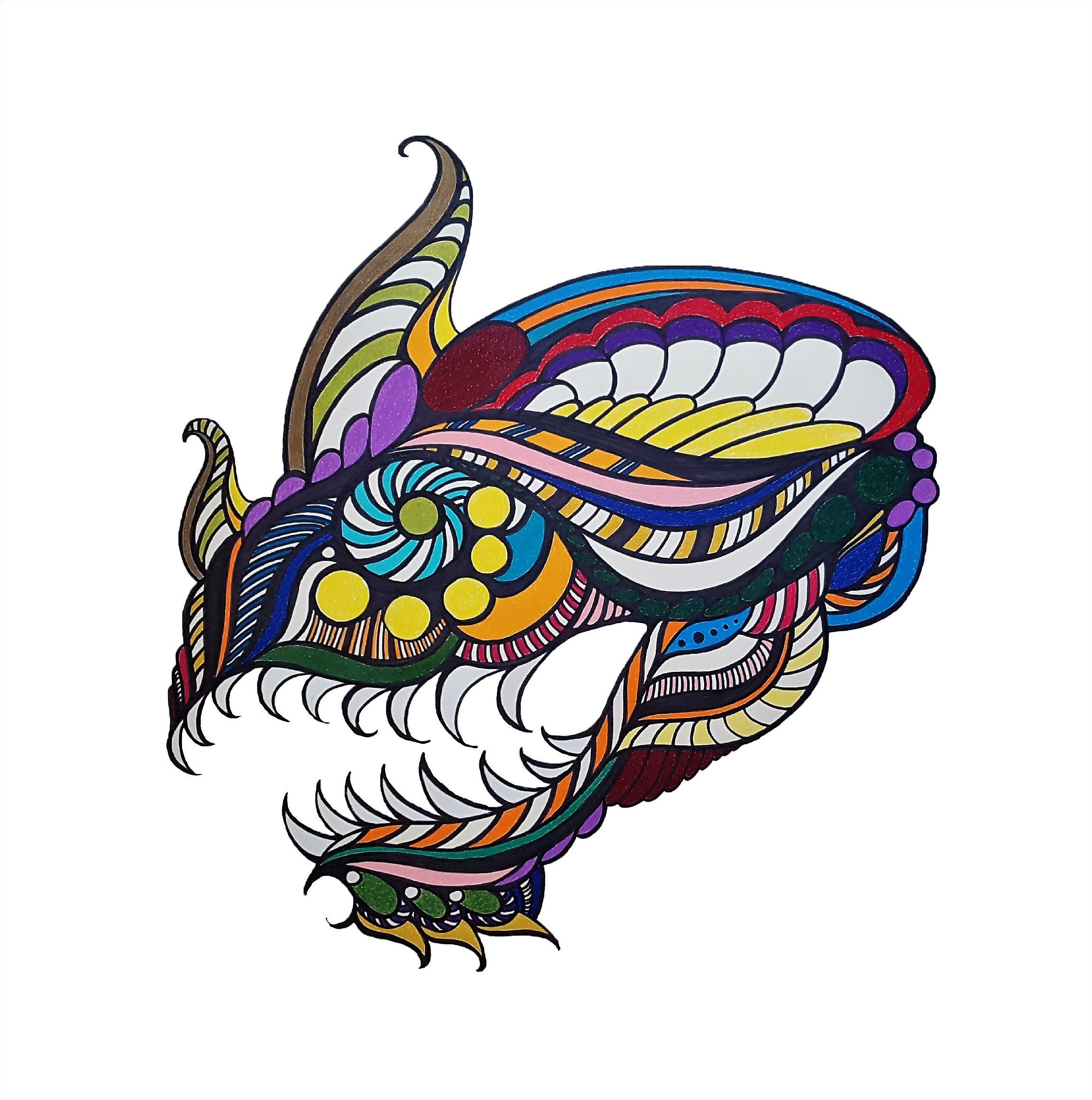 Rainbow Nashorn COLOUR PRINT, Morbid Monster, Monstrosity ...