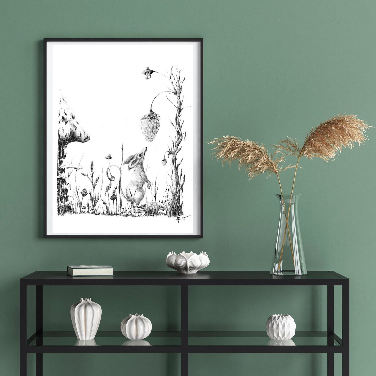 Reaching up for a Strawberry PRINT Pyrography, Monochromatic, Sepia ...