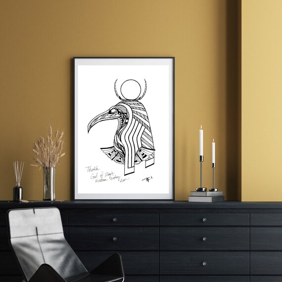 Thoth ART PRINT Egyptian God Mythological Artwork - Etsy