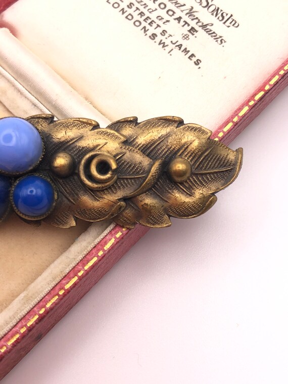 1920s Neiger Brothers Brooch with Blue Cabochon stone… - Gem