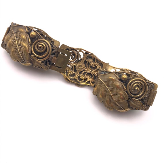 Vintage Neiger Brothers Czech Bracelet: Green Cabocho… - Gem