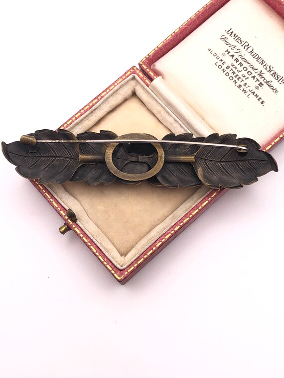 1920s Neiger Brothers Brooch with Blue Cabochon stone… - Gem