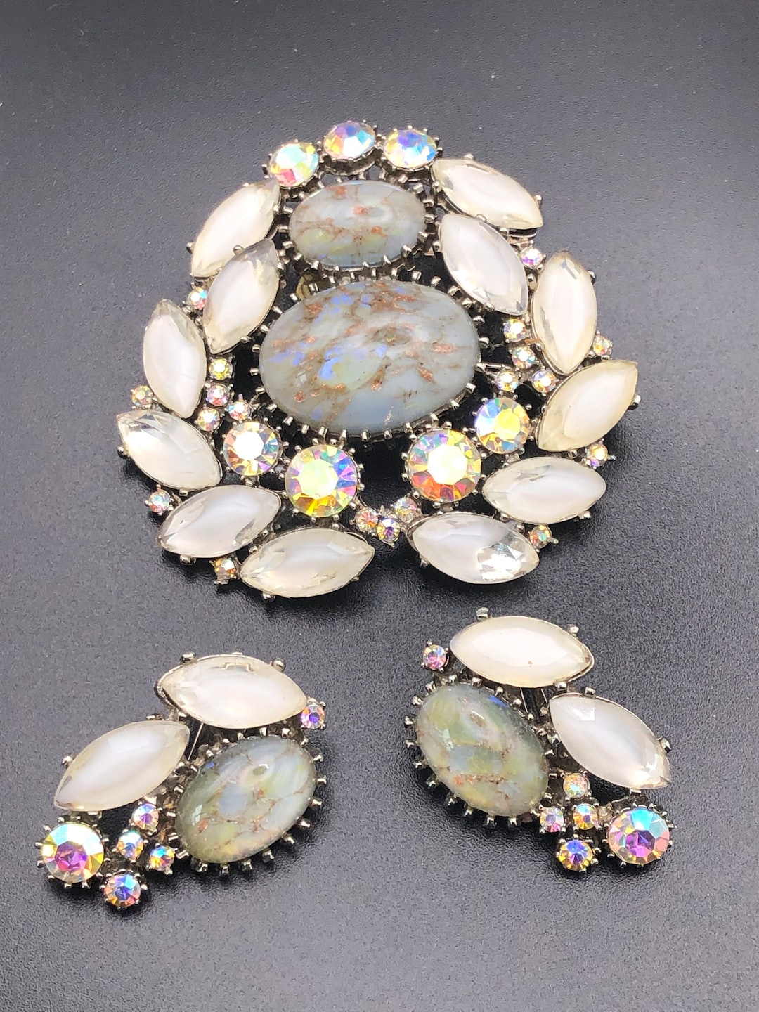 1950s Arcansas Brooch/pendant and Clip on Earrings by Elizabeth Reimer ...