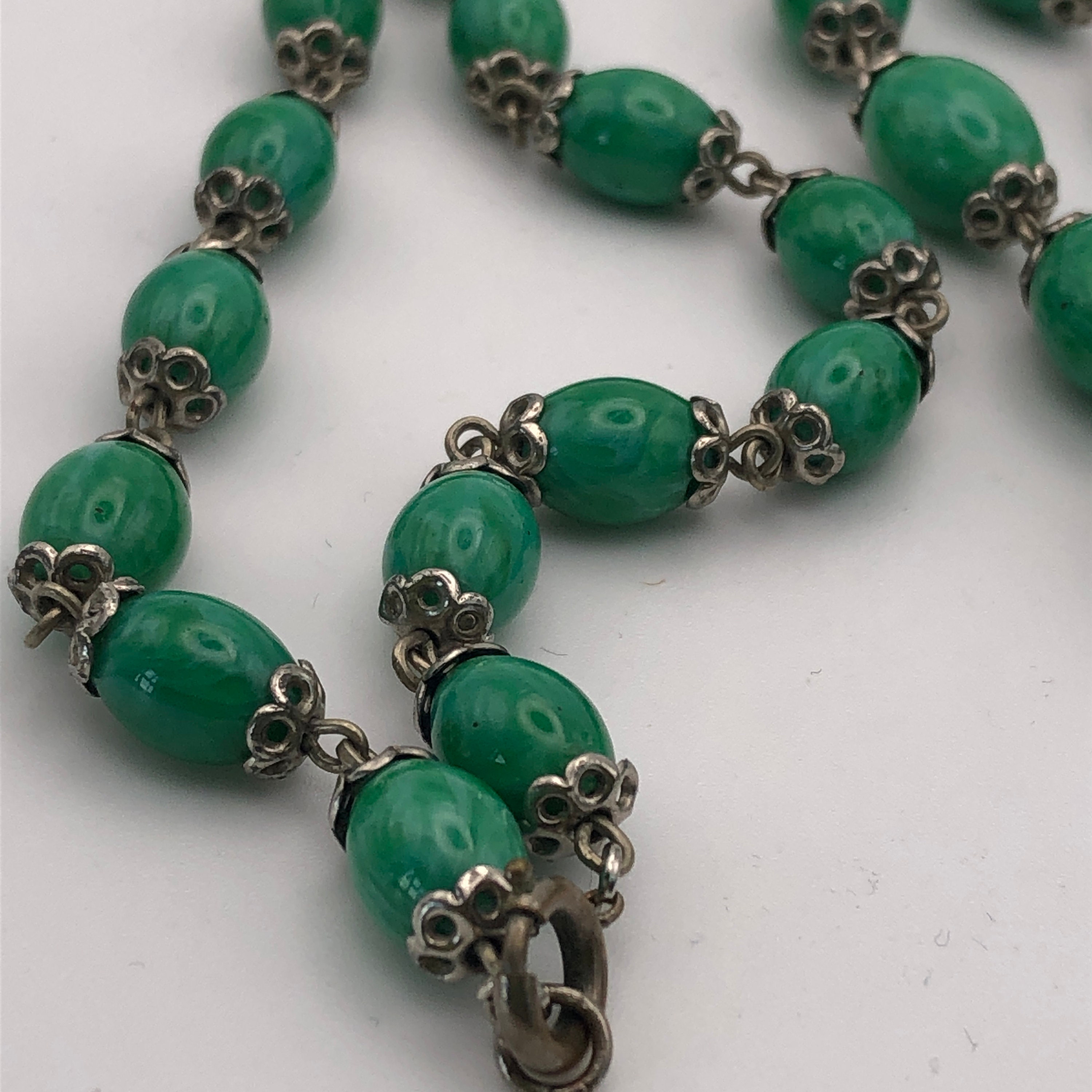 1920s Neiger Czech Art Deco Green Pendant Beaded Necklace - Etsy