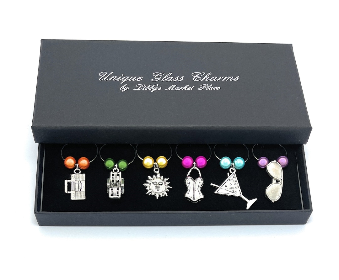 Summer Time Party Wine Glass Charms by Libby's Market Place - Etsy