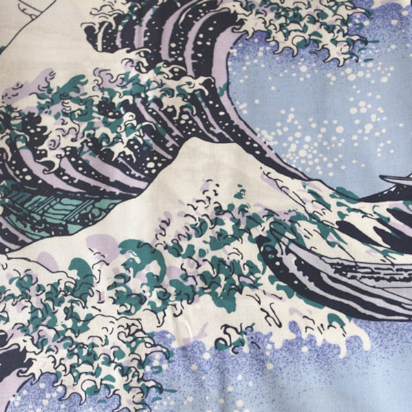 Japanese Wave Fabric - Etsy