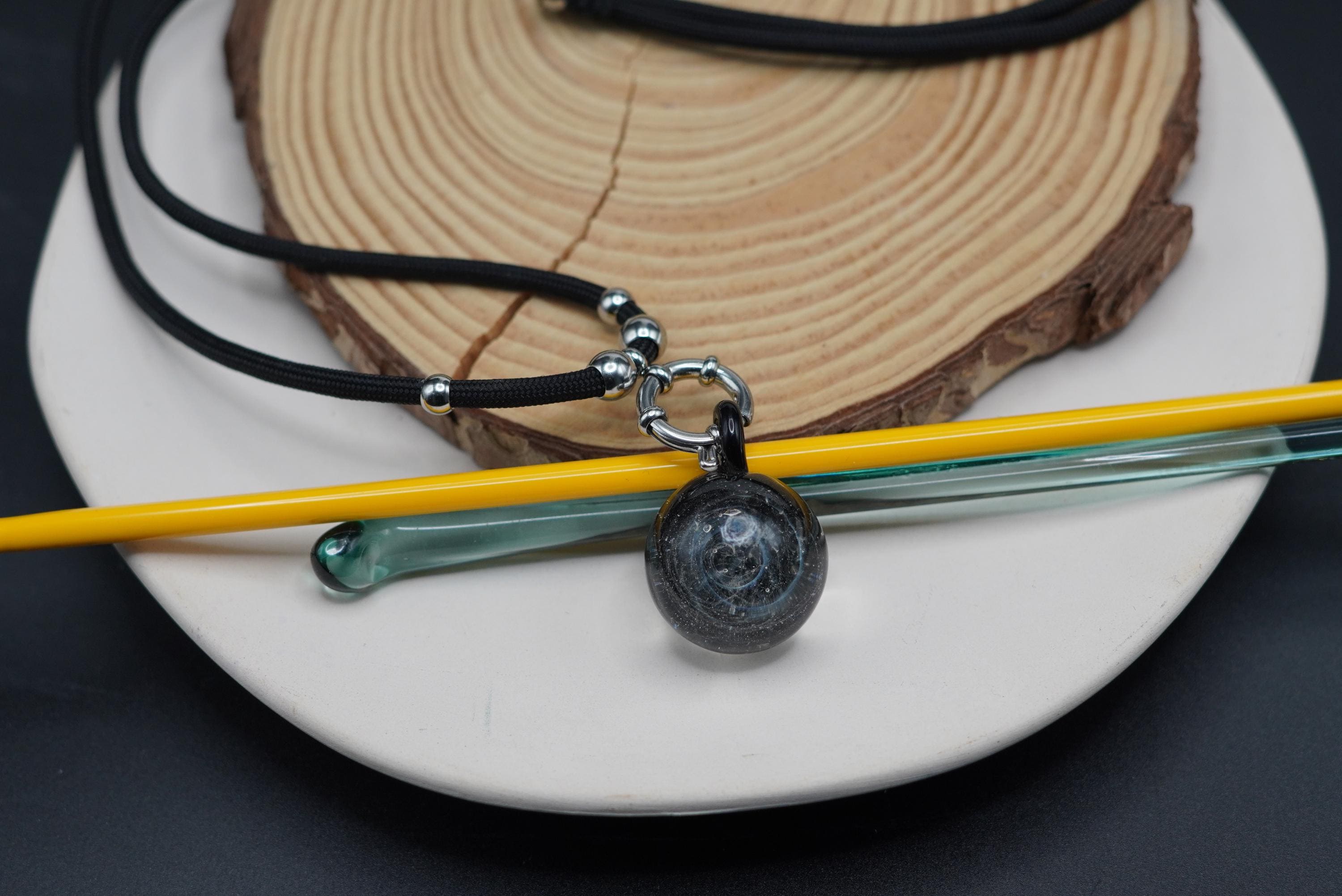 Japanese Style.lamp-worked Blue Star Ball Glaze Pendant. Valentine's ...