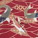 Vintage Japanese Black and Red Cotton Fabric Cloth Printed With Wave ...