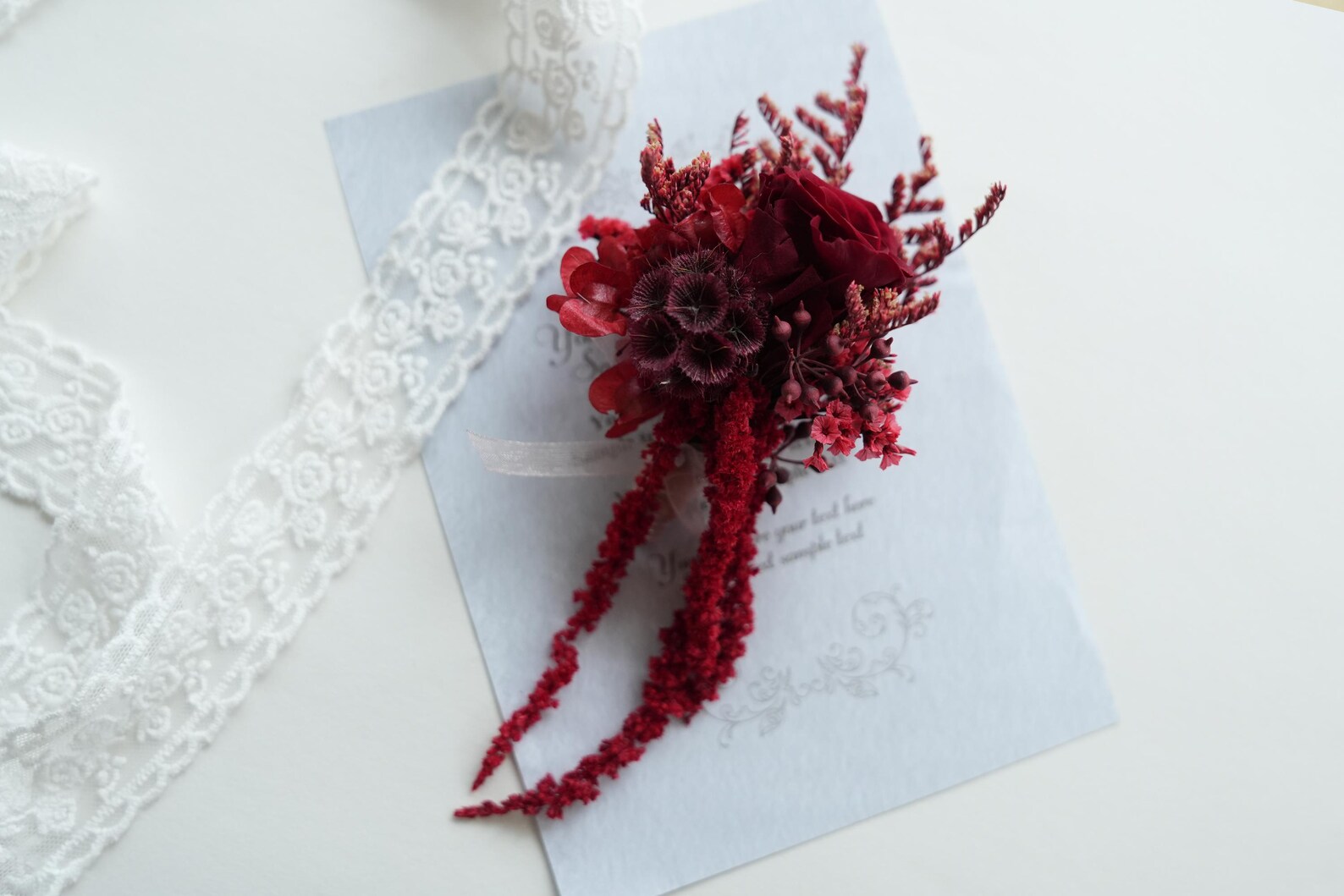 Red Asymmetrical Wedding Bouquet, Boho Flower Bouquet,artificial Flower ...