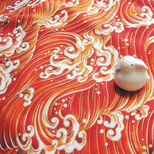 Vintage Japanese Black and Red Cotton Fabric Cloth Printed - Etsy