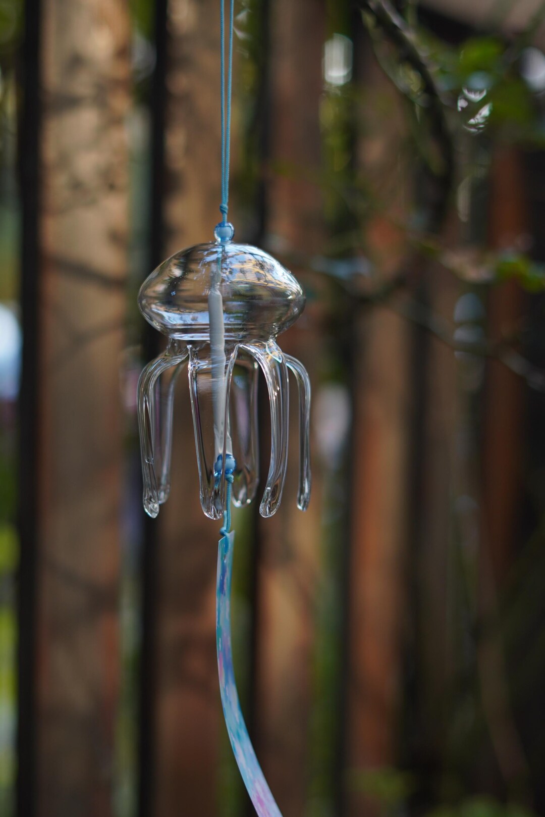 JAPANESE Style Traditional Glass Furin Wind Bell Jellyfish Styling Wind ...