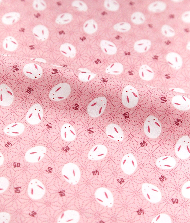 Two Types of Japanese Pink Cotton Fabric Printed With Lovely - Etsy