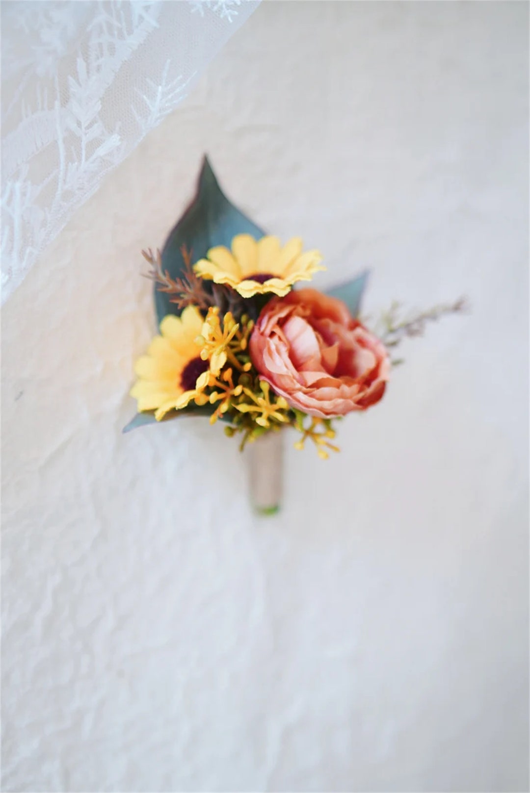 Sunflower Boutonniere,wedding Boutonniere,groomsmen Buttonhole,holiday ...