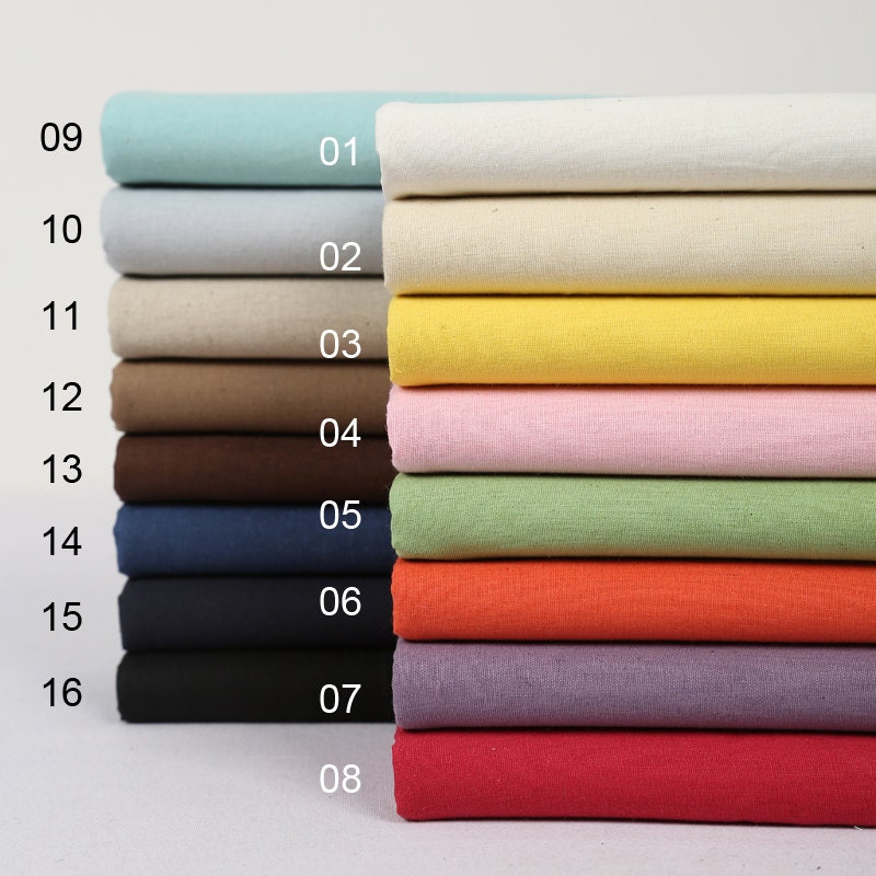 Solid Color Cotton Linen Fabric 16 Colors alltogether1/2 | Etsy Solid Color Cotton Linen Fabric 16 Colors alltogether1/2 | Etsy