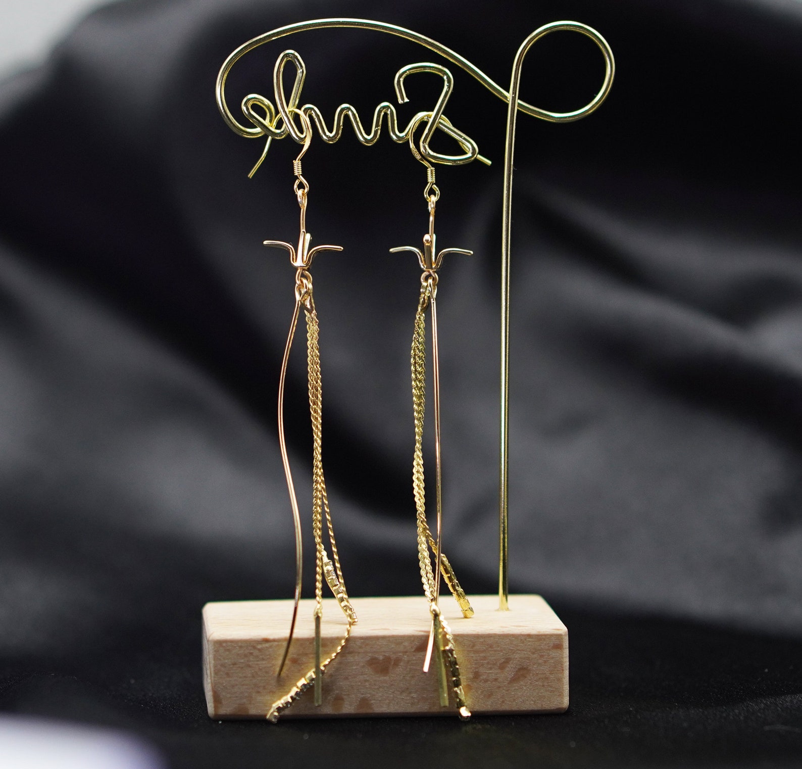 Japanese Wind Chime Earrings 14K Gold Plated Thousand Paper Crane and ...