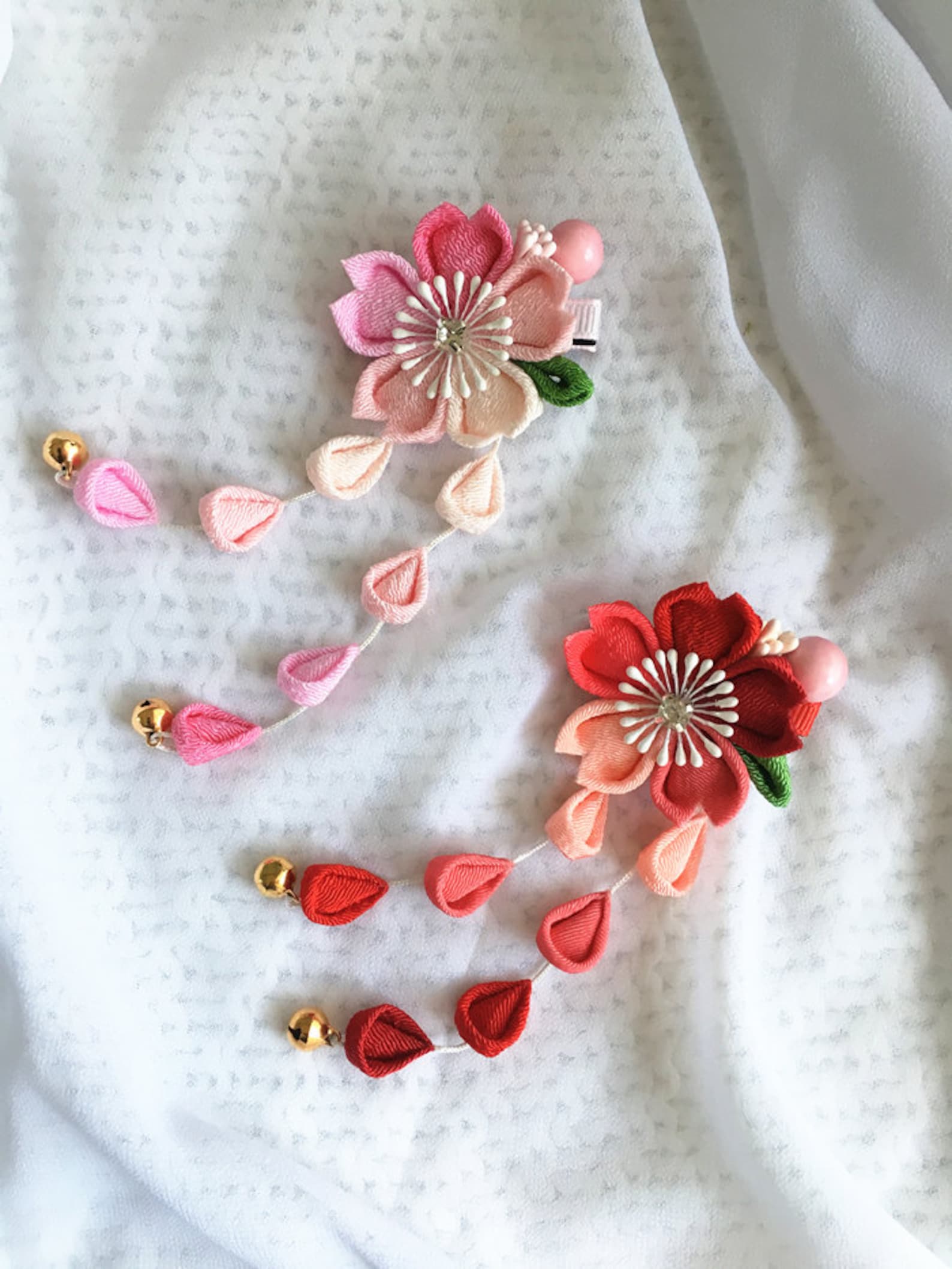 Handmade Japanese Traditional Tsumami Kanzashi Hair Clip Pin - Etsy