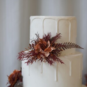 Vintage Brown Wedding Cake Topper, Floral Cake Decoration, Cake Topper ...