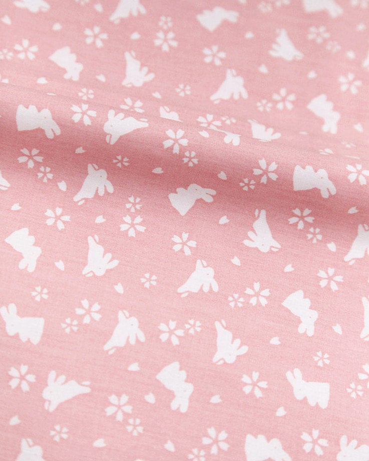 Two Types of Japanese Pink Cotton Fabric Printed With Lovely - Etsy