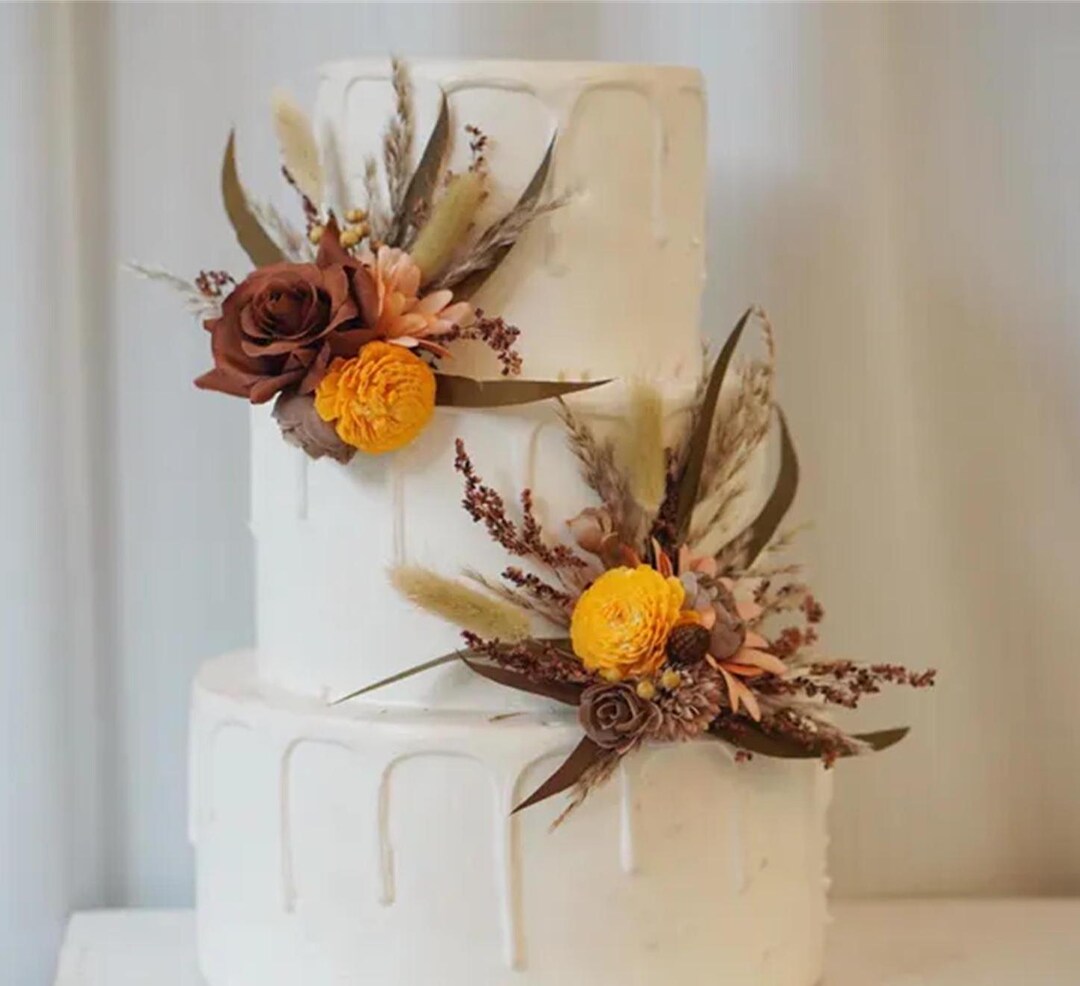 Wedding Cake Topper, Floral Cake Decoration, Cake Topper Flowers,dried ...