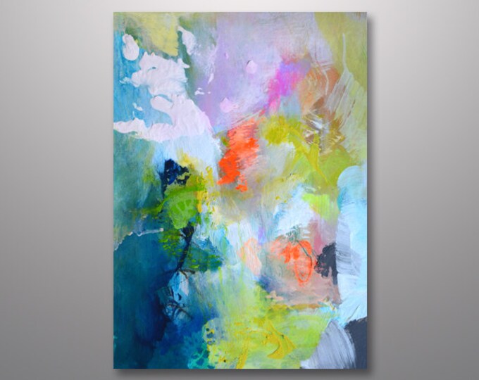 Original Abstract Painting on Paper Bold Colors Painted on - Etsy