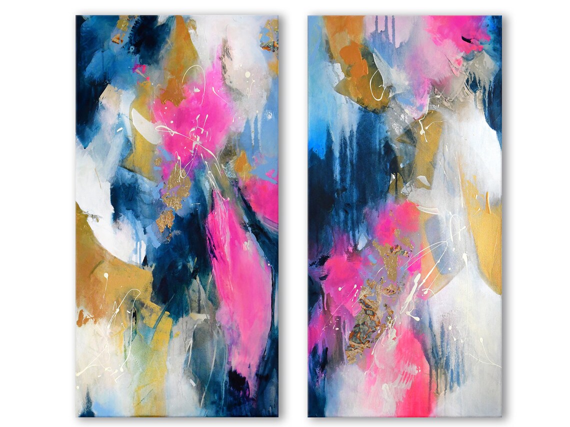 Abstract Painting // Pair Painting // 2 Parts // Acrylic Painting ...