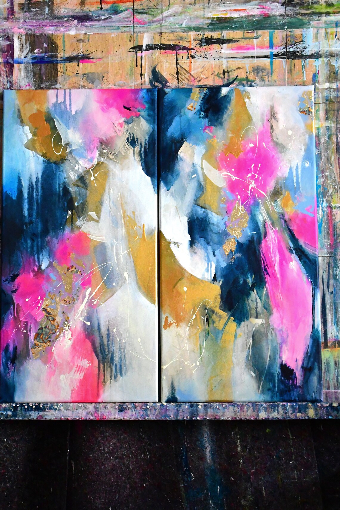 Abstract Painting // Pair Painting // 2 Parts // Acrylic Painting ...